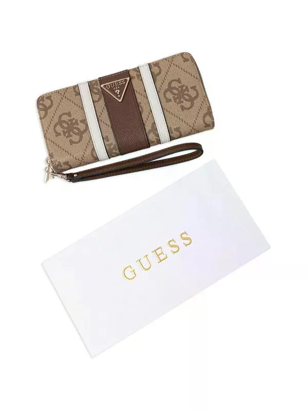 Guess Laurel Logo-print Striped Wallet