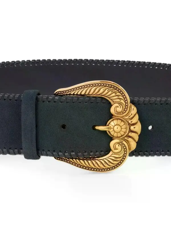 Etro Suede Belt With Paisley Buckle