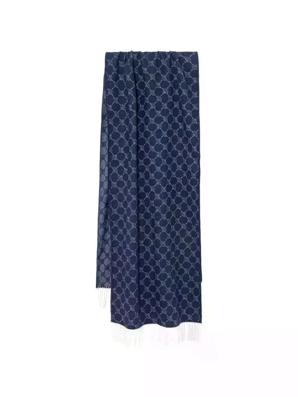 JOOP! Fabio Fringed-trims Scarf - Blue