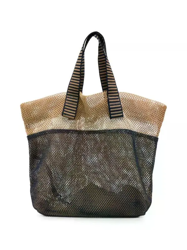 ÉPICE Mesh-knit Striped-handle Tote Bag - Blue