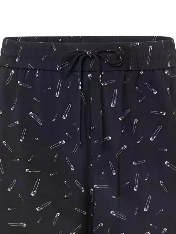 Iceberg Safety Pin Print Drawstring Shorts