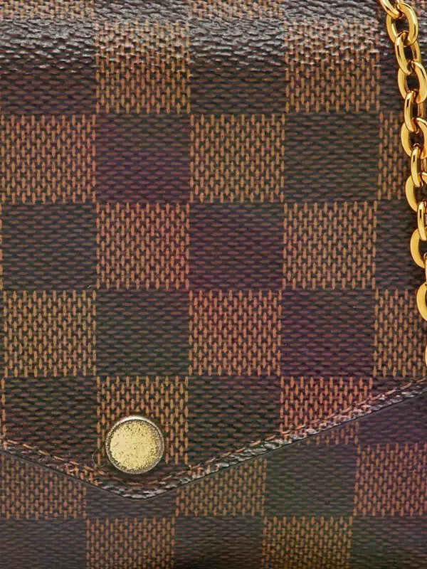 LOUIS VUITTON Félicie Damier Ebene Canvas Clutch Bag