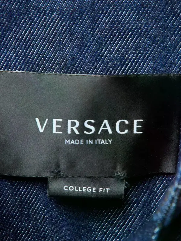 Versace Medusa Head Buttons Denim Shirt