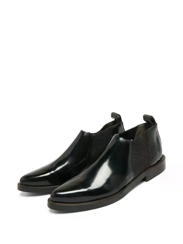 Brunello Cucinelli Leather Pointed Toe Chelsea Boots