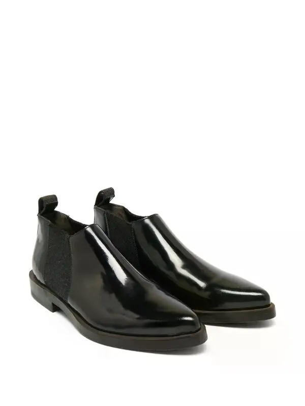 Brunello Cucinelli Leather Pointed Toe Chelsea Boots