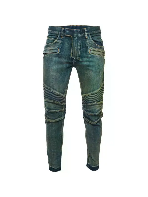 Balmain Distressed Ribbed Jeans