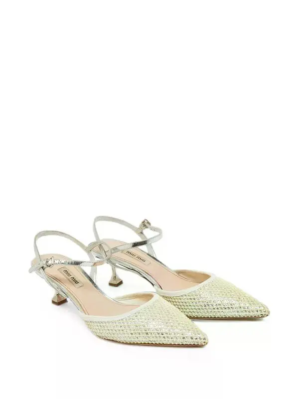 Miu Miu Glitter-finish Ankle-strap Pumps