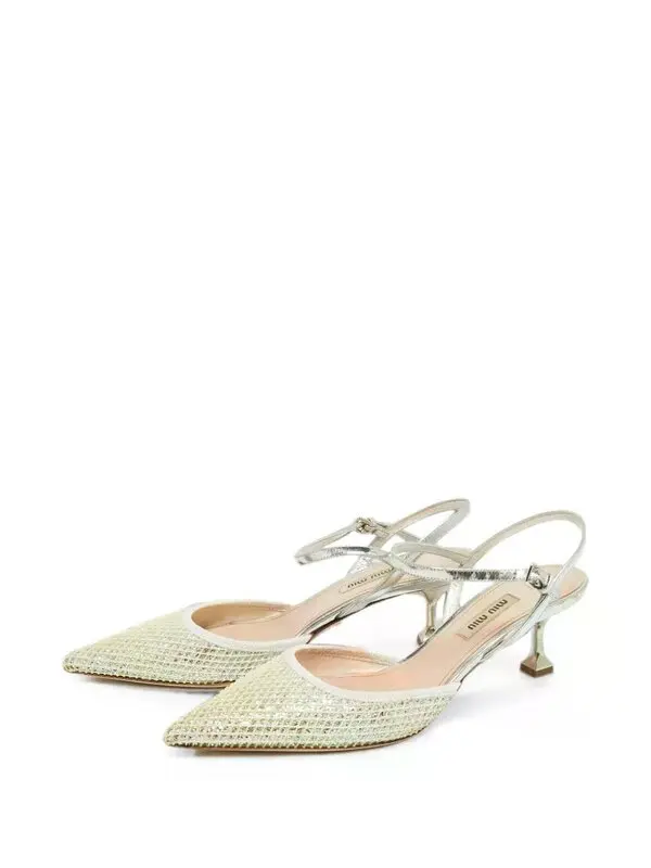Miu Miu Glitter-finish Ankle-strap Pumps