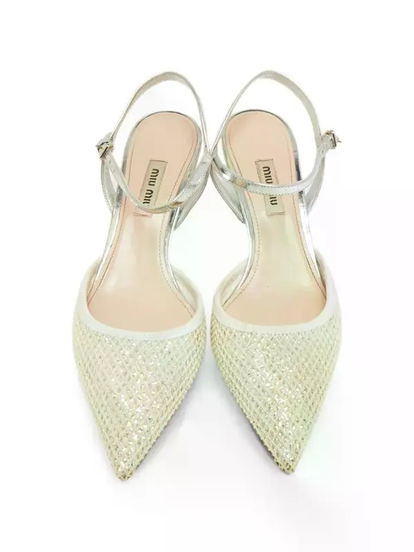 Miu Miu Glitter-finish Ankle-strap Pumps