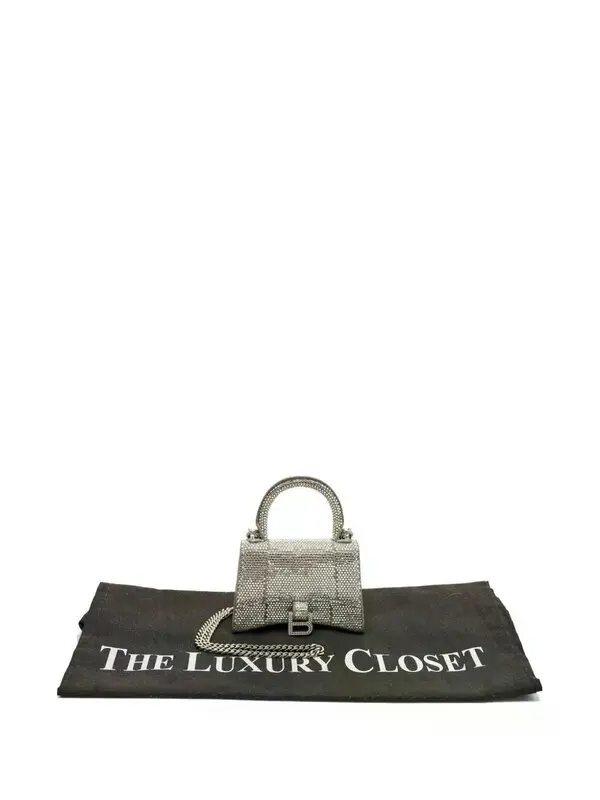 Balenciaga Hourglass Crystal Tote Bag - Silver