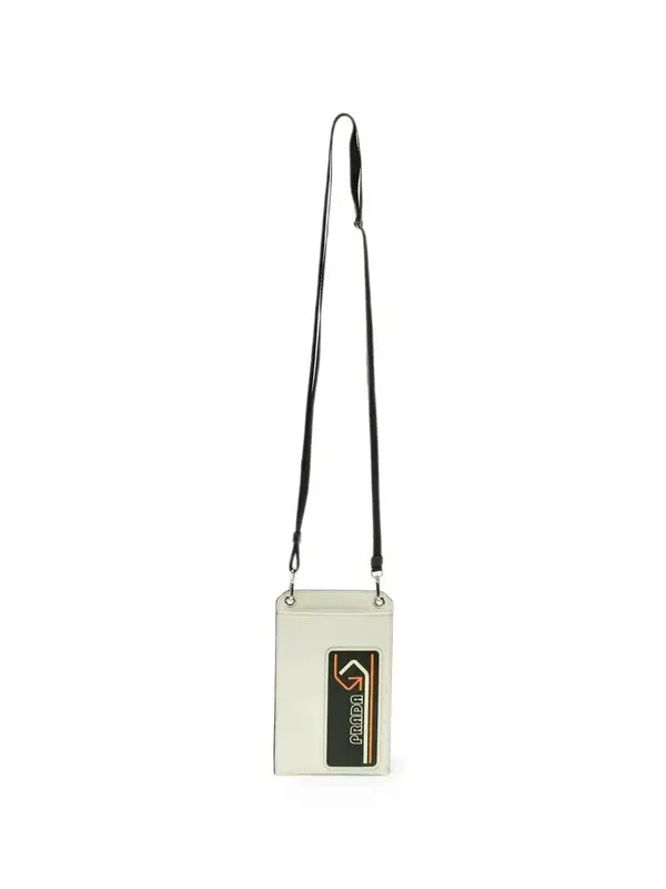 Prada Saffiano Logo Patch Phone Pouch