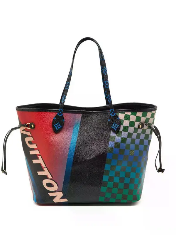 LOUIS VUITTON Damier Canvas Mm Neverfull Tote Bag - Black