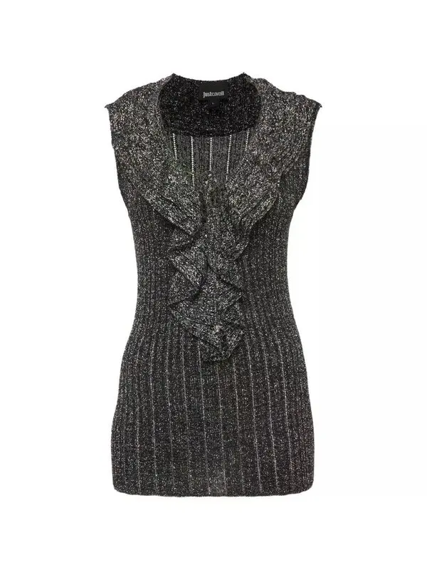 Just Cavalli Ruffled Lace-up Top