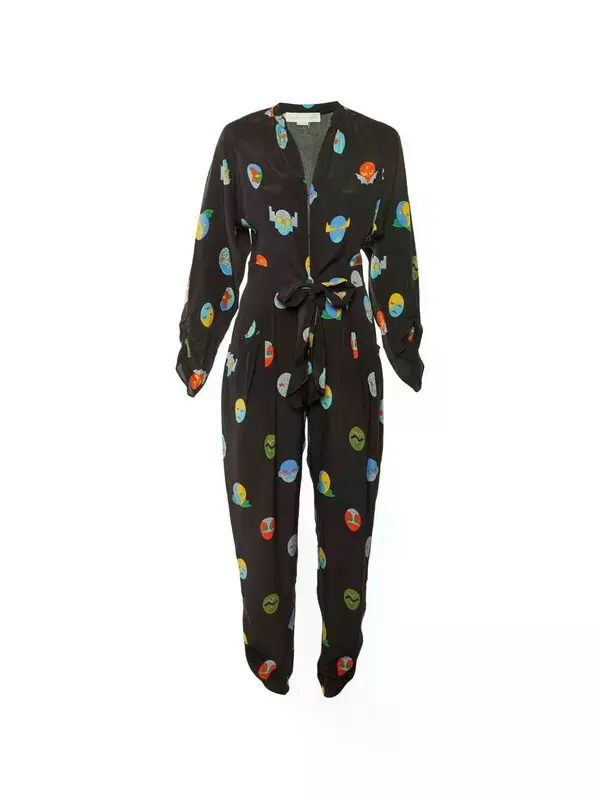 Stella McCartney Monia Superhero-print Jumpsuit - Black