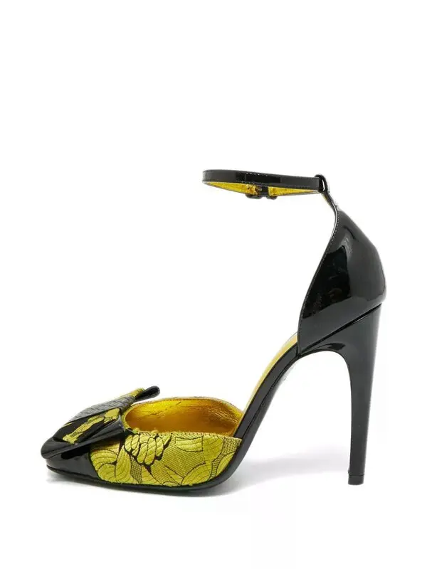 Bottega Veneta Intrecciato Brocade Bow Pumps - Yellow