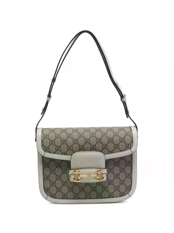 Gucci 1955 Horsebit Gg Supreme Shoulder Bag - Neutrals