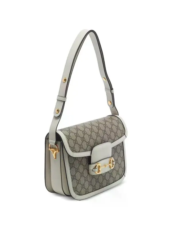 Gucci 1955 Horsebit Gg Supreme Shoulder Bag - Neutrals