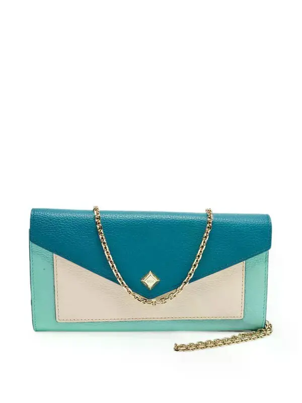 Mcm Colorblock Chain Wallet - Blue