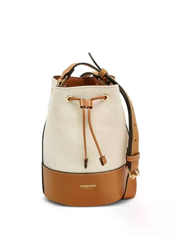 Burberry Canvas Leather Bucket Bag - Neutrals
