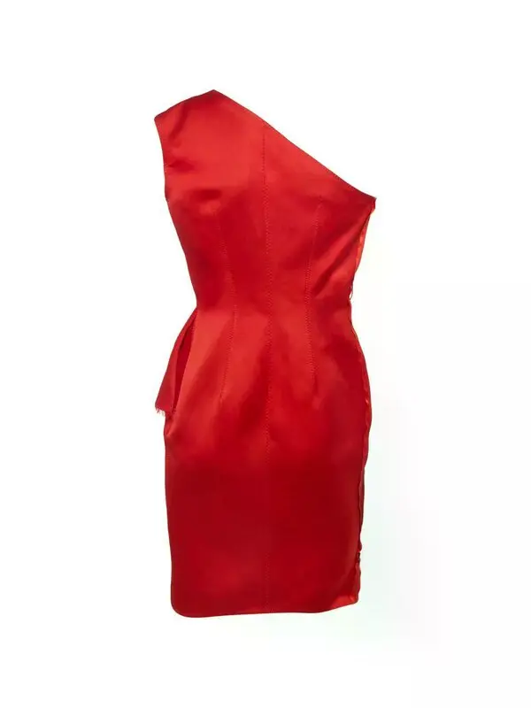 LANVIN Les 10 Ans One-shoulder Peplum Mini Dress