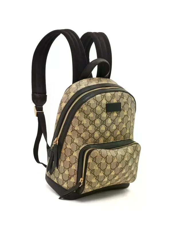 Gucci Gg Supreme Bees Backpack - Neutrals