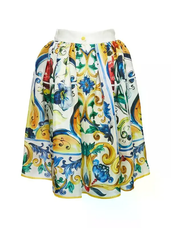 Dolce & Gabbana Majolica Print Midi Skirt