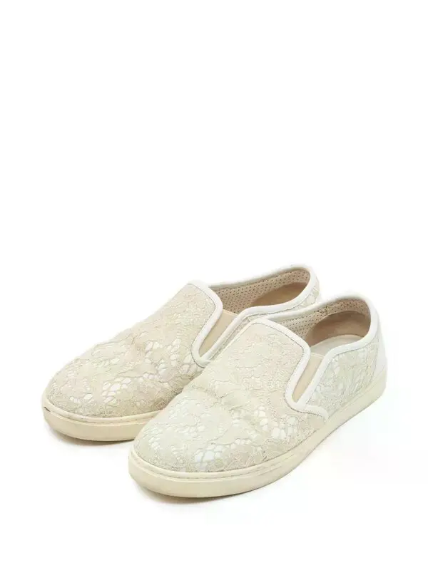 Dolce & Gabbana Lace Leather Slip-on Sneakers