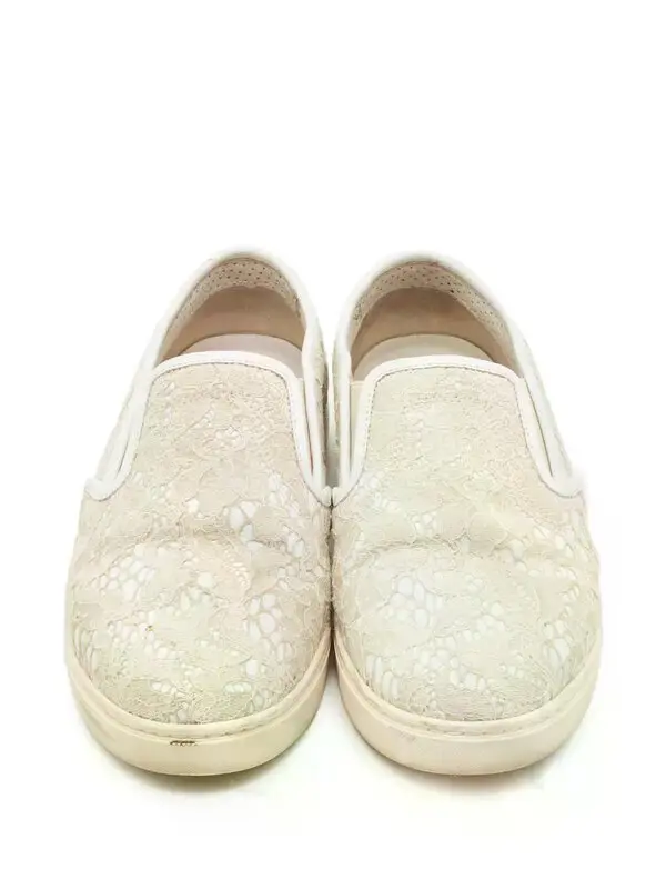 Dolce & Gabbana Lace Leather Slip-on Sneakers