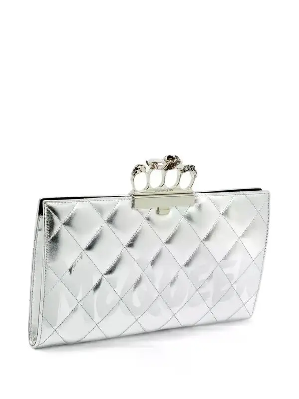Alexander McQueen Jewelled Knuckle Quilted Clutch Bag