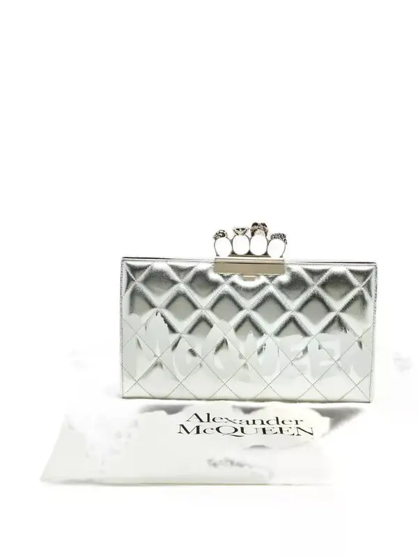 Alexander McQueen Jewelled Knuckle Quilted Clutch Bag