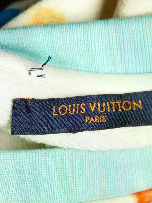 LOUIS VUITTON Abstract-print Plissé-trim T-shirt