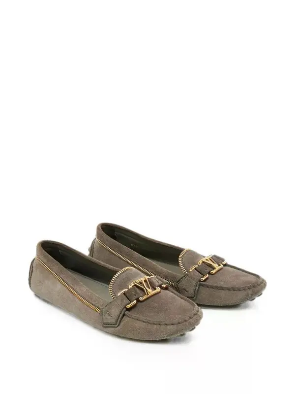 LOUIS VUITTON Zip-detail Loafers - Grey