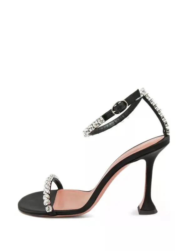 Amina Muaddi Gilda Crystal-embellished Sandals - Black