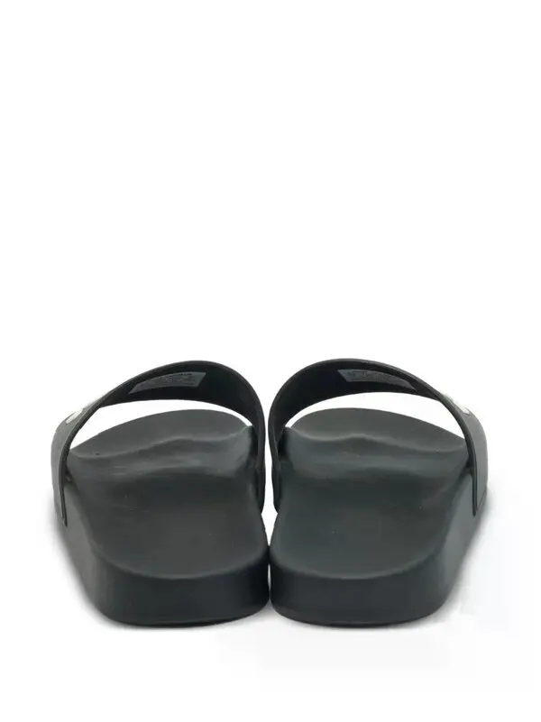 Balenciaga Logo Detail Slide Sandals - Black
