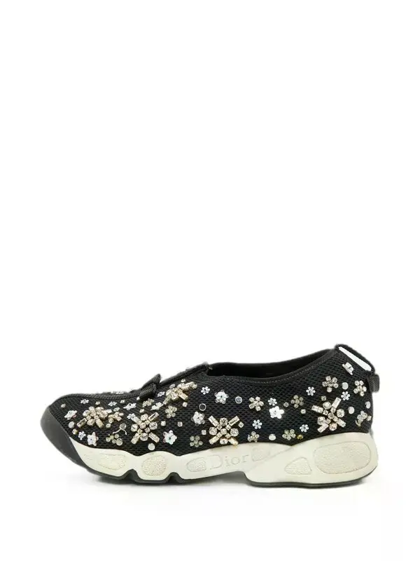 Dior Fusion Crystal-embellished Sneakers - Black