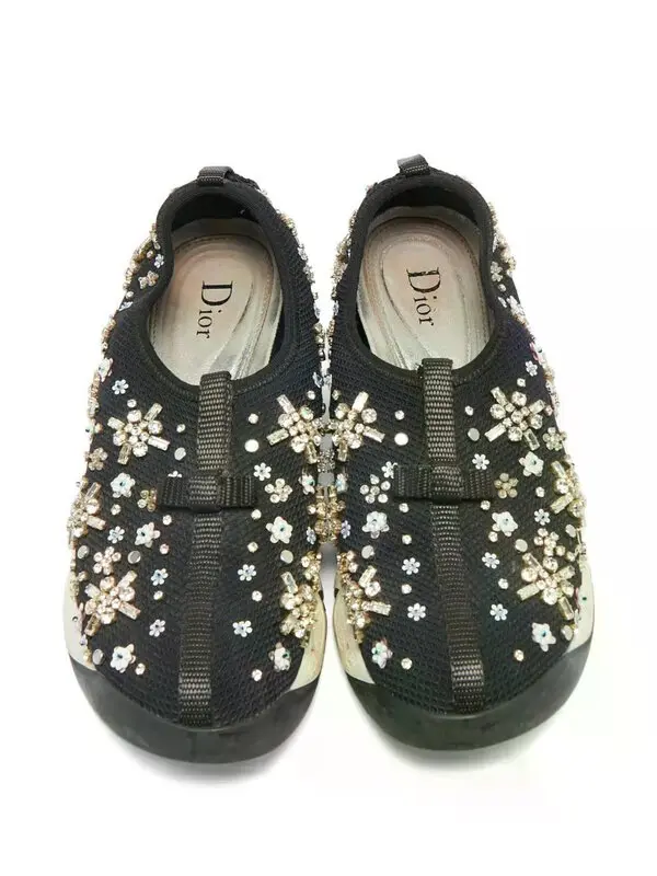 Dior Fusion Crystal-embellished Sneakers - Black