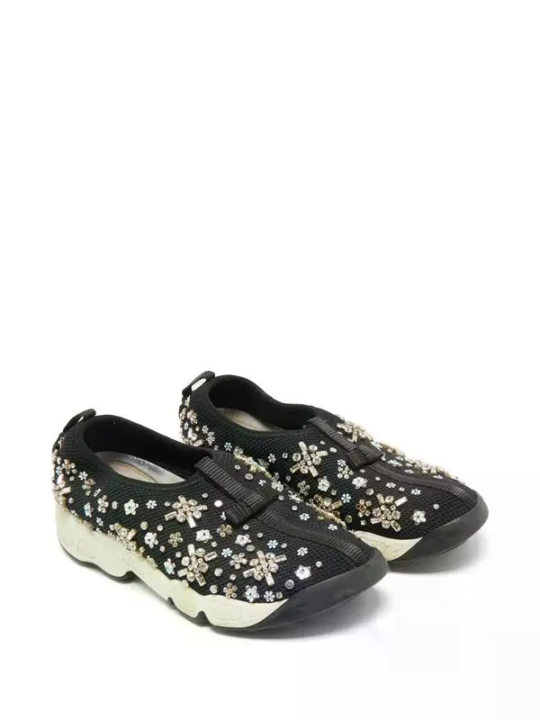 Dior Fusion Crystal-embellished Sneakers - Black