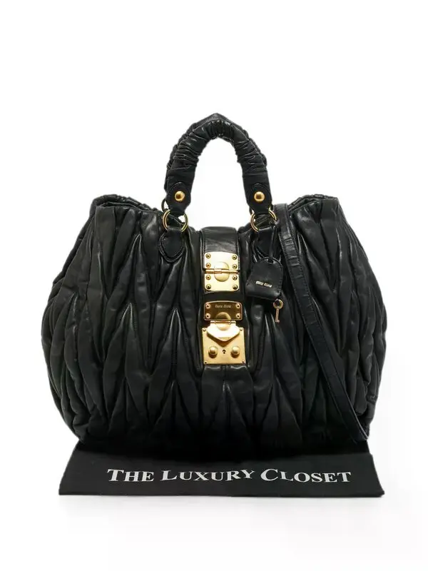Miu Miu Logo-engraved Tote Bag