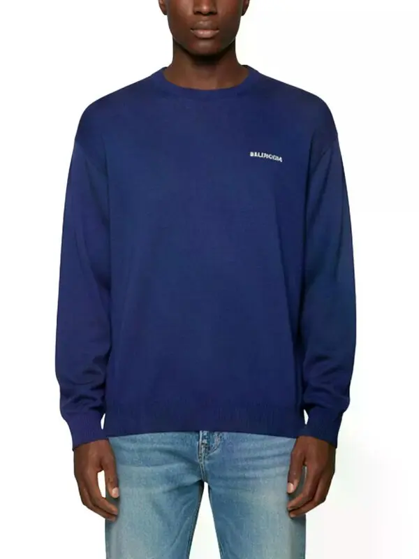 Balenciaga Political Campaign Logo-embroidered Sweater - Blue