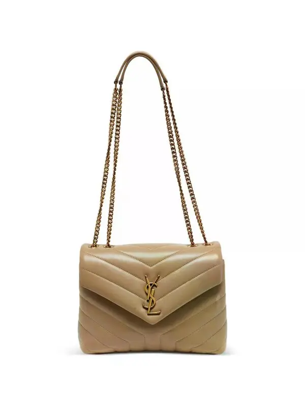 Saint Laurent Loulou Matelassé Shoulder Bag - Neutrals