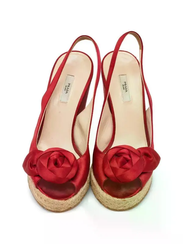 Prada Rose Slingback Espadrilles