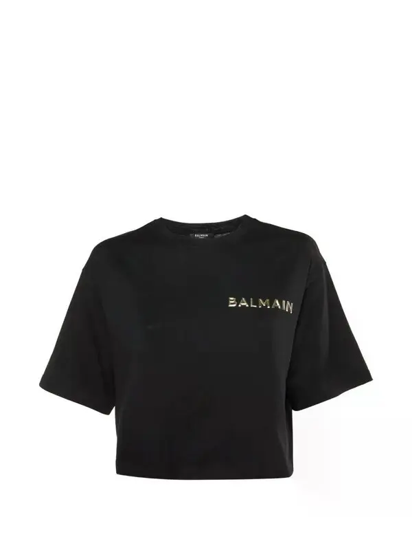 Balmain Logo Embossed T-shirt - Black