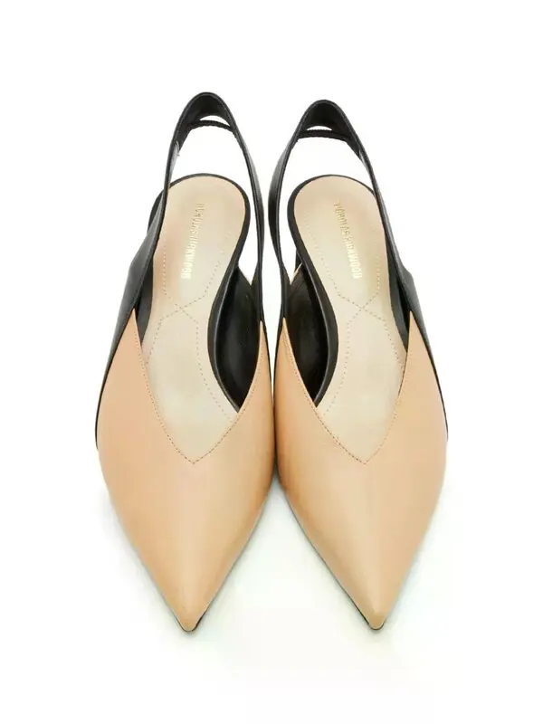 NICHOLAS KIRKWOOD Beige Leather Pointed Toe Slingback Pumps - Neutrals