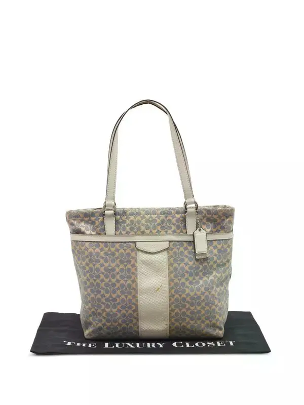 COACH VINTAGE Signature Monogram Canvas Tote Bag