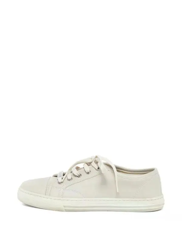 Gucci Grey Leather Lace-up Sneakers - Neutrals