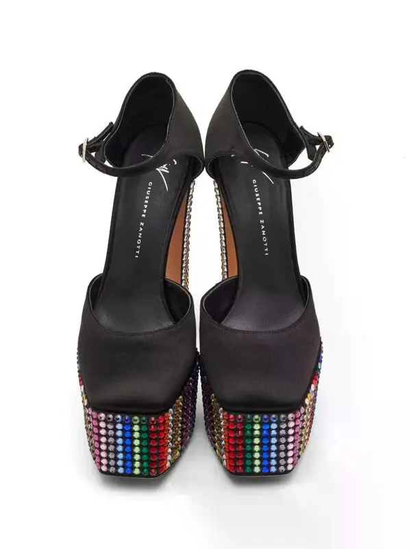 GIUSEPPE ZANOTTI Embellished Crystal Platform Pumps - Black