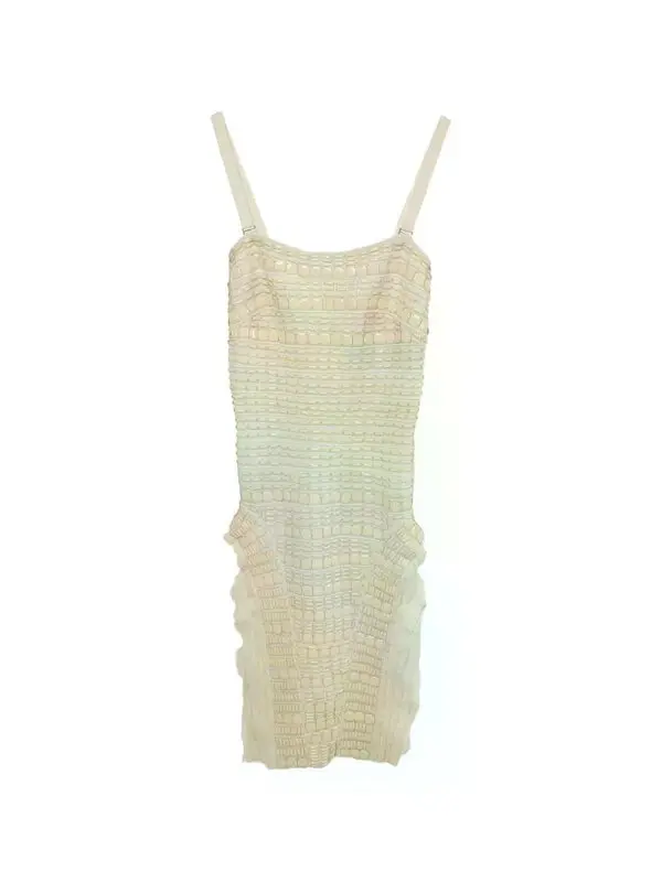 Herve Leger Armadillo Sequin-embellished Mini Dress - Neutrals
