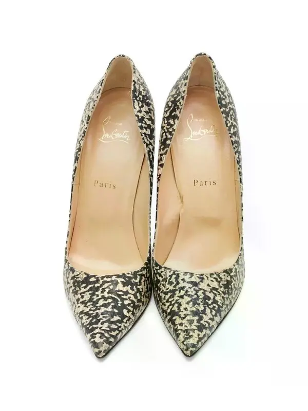 CHRISTIAN LOUBOUTIN Lock So Kate Snakeskin-embossed Pumps - Black