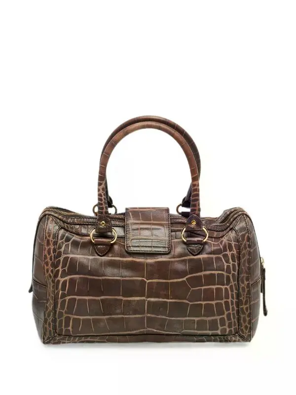 AIGNER Croc-embossed Satchel Bag