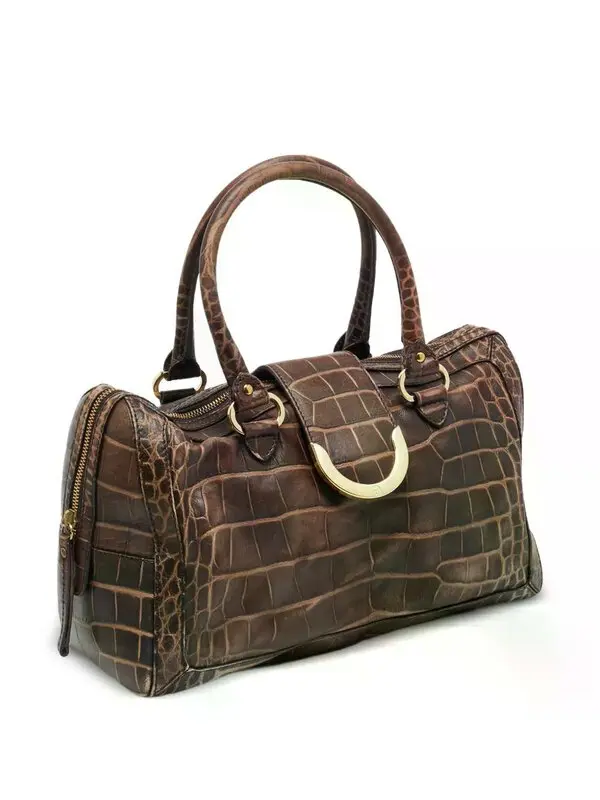 AIGNER Croc-embossed Satchel Bag